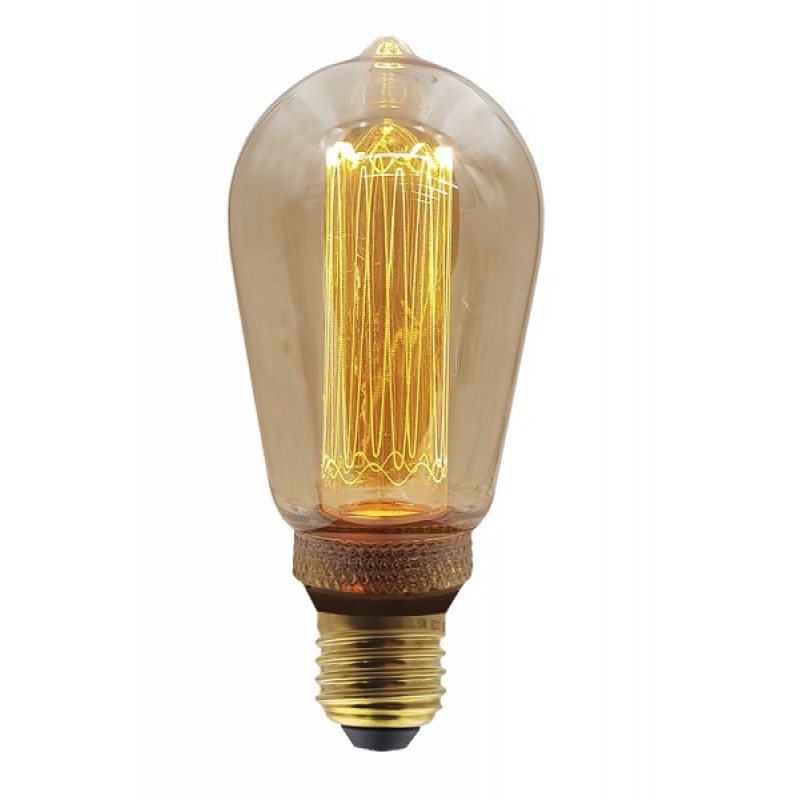 Lámpara LED Edison ST64 Gold E27 3,5W Filamento 1800ºK Filamento ZZ ...